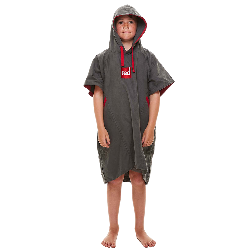 Red Original Kid's Quick Dry Microfibre Changing Robe - Grey